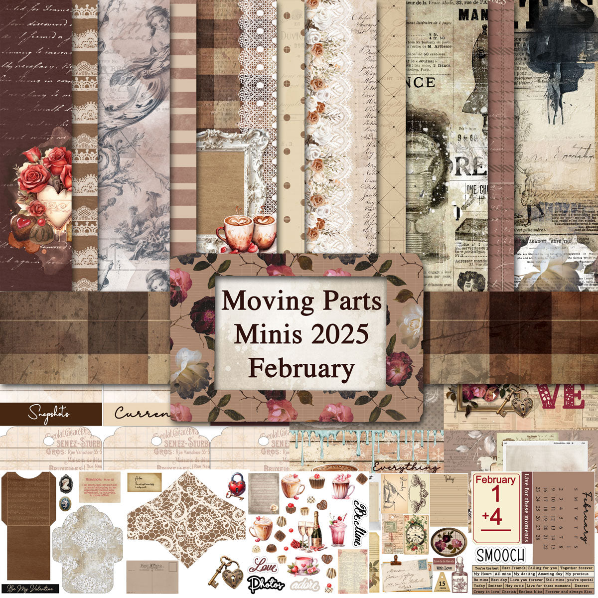 2025 Moving Parts Minis - February - Digital Paper Collection Only – Paper Phenomenon