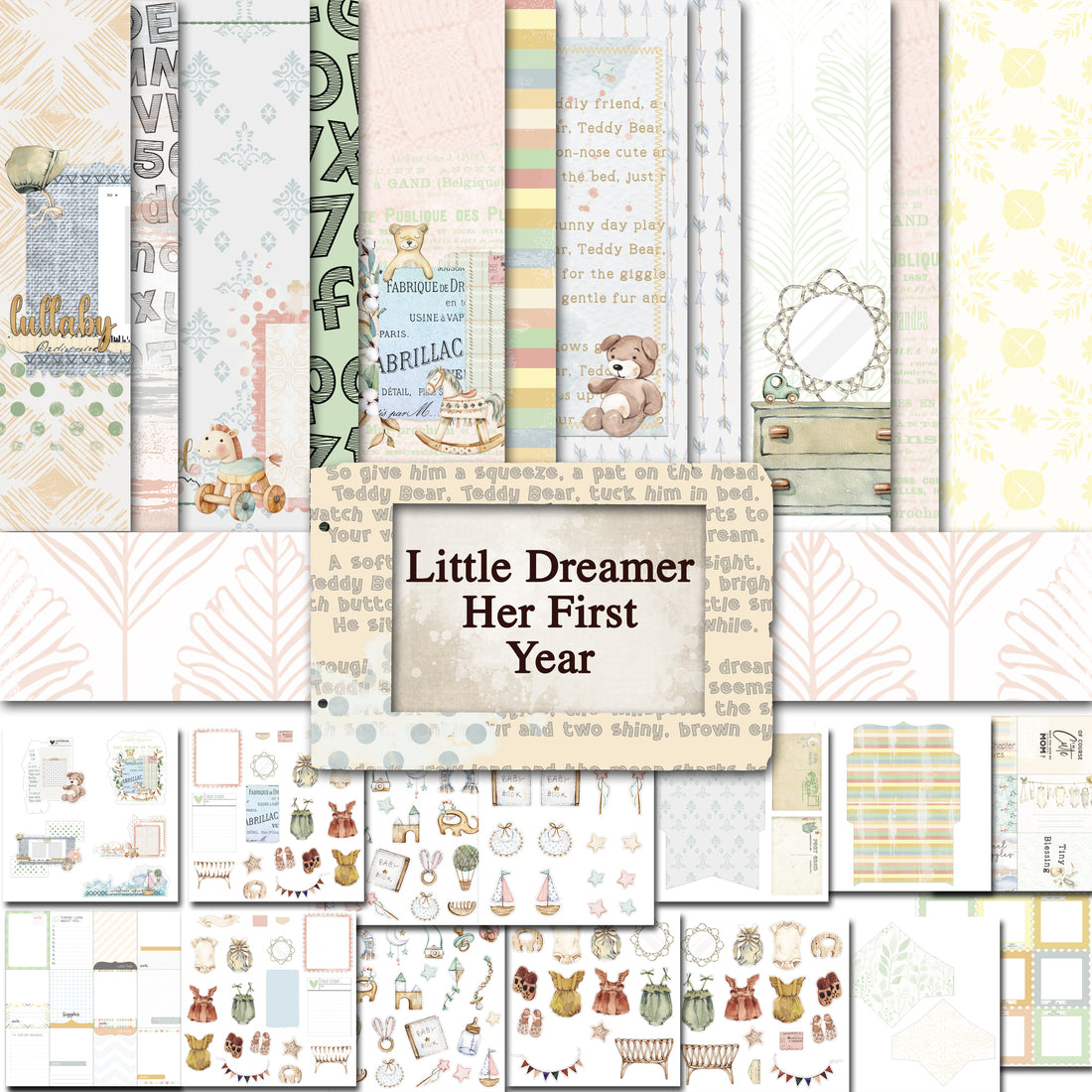 Digital Paper Collection - Little Dreamer - Her First Year – Paper ...